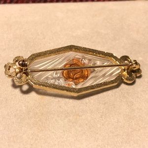 Vintage | Jewelry | Vintage Camphor Glass Rose Brooch Pin | Poshmark